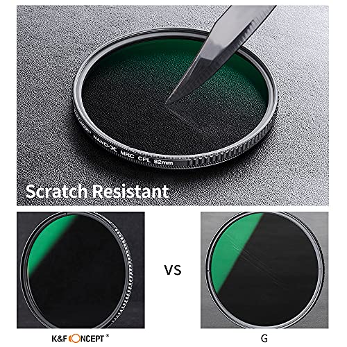 58mm Circular Polarizers Filter, K&F Concept 58MM Circular Polarizer Filter HD 28 Layer Super Slim Multi-Coated CPL Lens Filter (Nano-X Series)