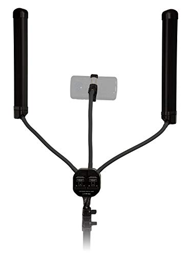 Fotodiox Selfie Starlite Stix Vlog Light Kit w/Tripod - 2X 11in Bi-Color Dimmable LED Wand Lights for Portrait, Photography, Makeup, YouTube, Live Streaming Video and More