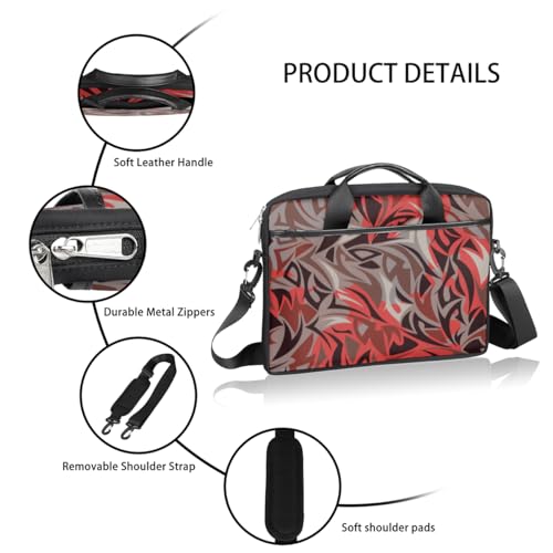 Maori Motifs Laptop Computer Bag Waterproof Shoulder Messenger Bag 13-15 inch Durable Laptop Tote Bag with Shoulder Strap Handle Lightweight Crossbody Briefcase