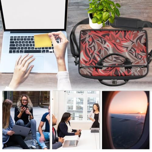 Maori Motifs Laptop Computer Bag Waterproof Shoulder Messenger Bag 13-15 inch Durable Laptop Tote Bag with Shoulder Strap Handle Lightweight Crossbody Briefcase
