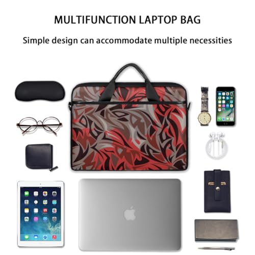 Maori Motifs Laptop Computer Bag Waterproof Shoulder Messenger Bag 13-15 inch Durable Laptop Tote Bag with Shoulder Strap Handle Lightweight Crossbody Briefcase