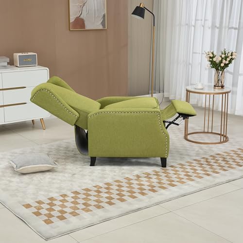Kakotito Modern Upholstered Leisure Chair, Recliner Accent Chair with Lumbar Support for Living Room and Bedroom (Olive Green)