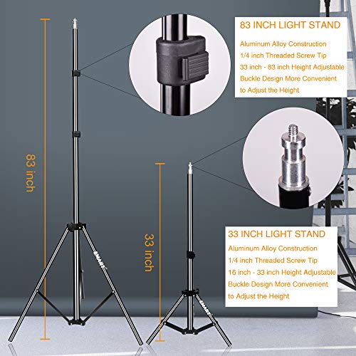 EMART Umbrella Photography Lighting Kit with 700W CFL 5500K Bulbs ,Soft Light Continuous Reflective Umbrella Lights Photography Kit for Portrait Studio Video Recording, Filming, Podcast