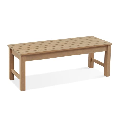 ACUEL Garden Bench, Poly Lumber Outdoor Bench Weatherproof, 2-Person Patio Benches for Outdoor, Rot-Proof Fade Proof
