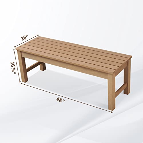 ACUEL Garden Bench, Poly Lumber Outdoor Bench Weatherproof, 2-Person Patio Benches for Outdoor, Rot-Proof Fade Proof