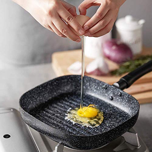 SDGH Frying Pan, Contemporary Hard-Anodized Aluminum Nonstick Cookware, Square Grill Pan, Black