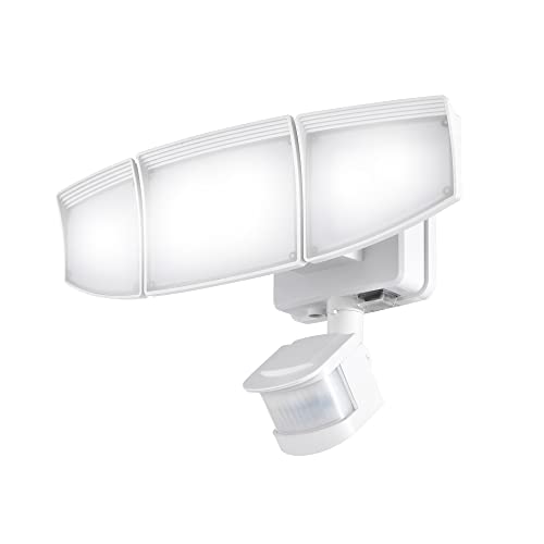 AWSENS Solar Security Lights Motion Outdoor, 1800LM, Solar LED Motion Sensor Lights with 3 Adjustable Heads, 6500k, Water Resistant Flood Light for Garage, Yard, Garden (White)