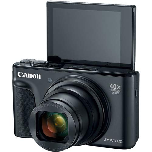 Canon PowerShot SX740 HS Digital Camera Bundle (64GB + Spare Battery Bundle, Black)