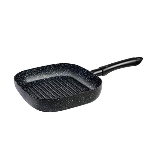 SDGH Frying Pan, Contemporary Hard-Anodized Aluminum Nonstick Cookware, Square Grill Pan, Black