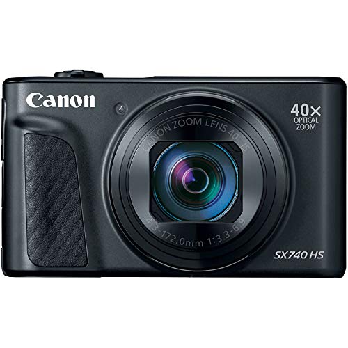 Canon PowerShot SX740 HS Digital Camera Bundle (64GB + Spare Battery Bundle, Black)