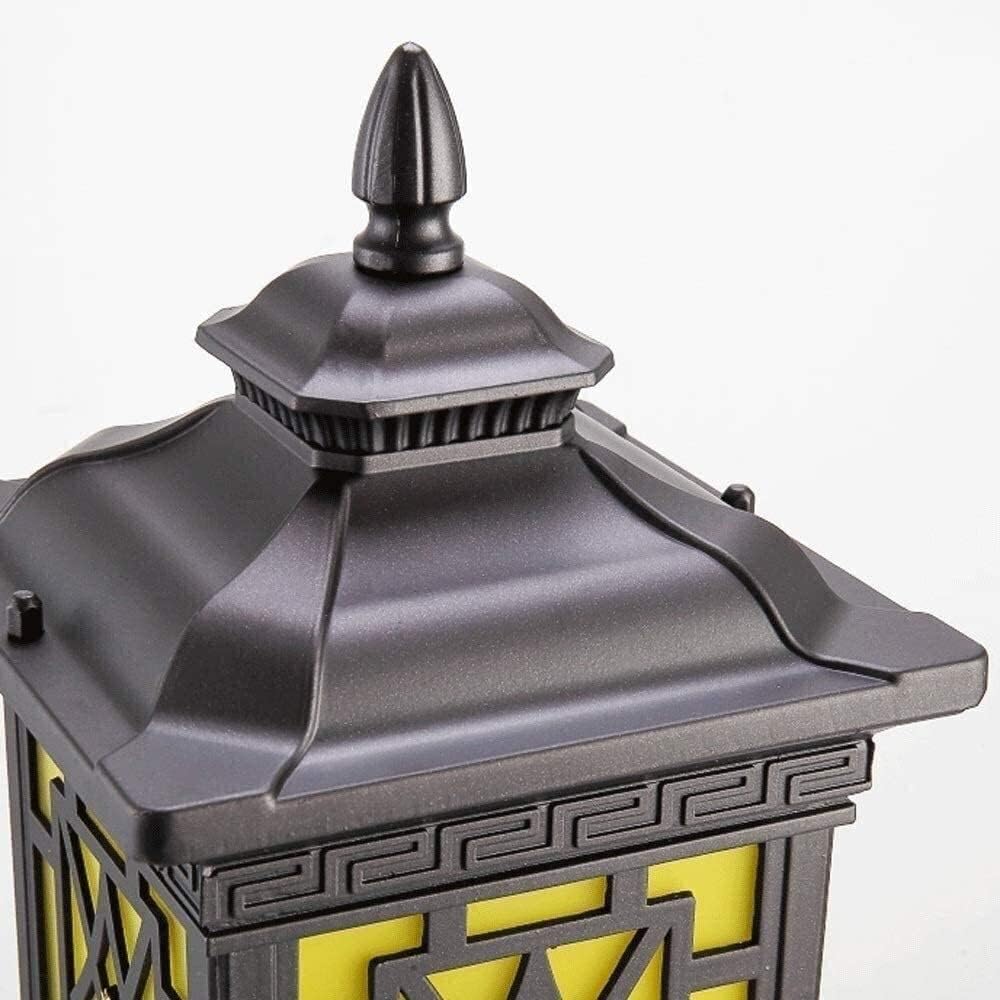 MODEBHD Chinese Retro Garden Column Head Lamp E27 Outdoor IP65 Waterproof Landscape Lighting Column Head Lamps Modern Minimalist Lawn Lamp Fence Lamp Post Lamp High Pole Lamp (Height: 60 Cm)
