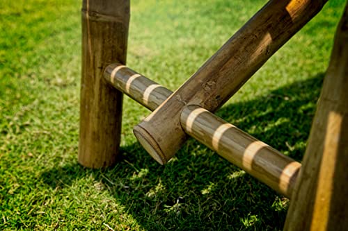 boohugger Outdoor Bench | Japanese Style | Garden Furniture | Natural Bamboo | 59”x18”x18”