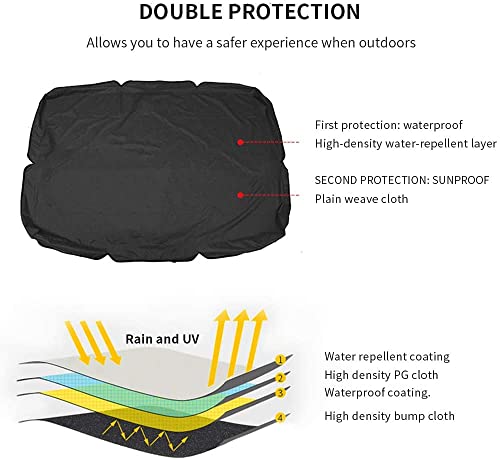Swing Canopy Replacement Cover, 75×47×7/9 in Waterproof Windproof Anti-UV Heavy Oxford Cloth Patio Garden Swing Canopy Replacement Top Cover (red)