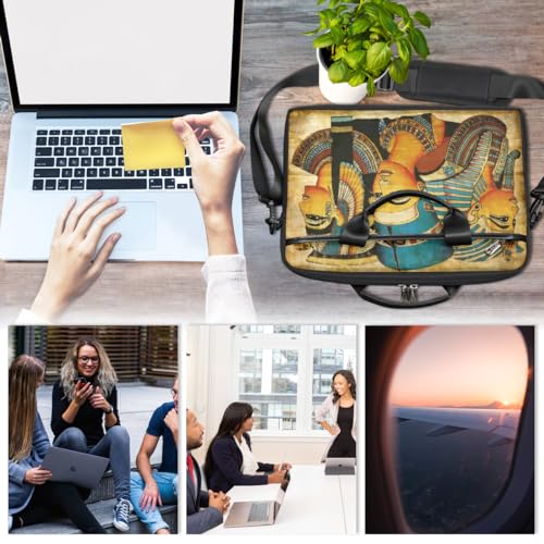 Ancient Human Laptop Computer Bag Waterproof Shoulder Messenger Bag 13-15 inch Durable Laptop Tote Bag with Shoulder Strap Handle Lightweight Crossbody Briefcase