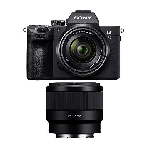 Sony a7 III Full-Frame Mirrorless Camera with 28-70mm Lens Bundle with Lens, Microphone, Memory Card, Case, Cable, Accessory Kit, Battery (2-Pack) and Dual Charger, and Art Suite v.3.0 (9 Items)