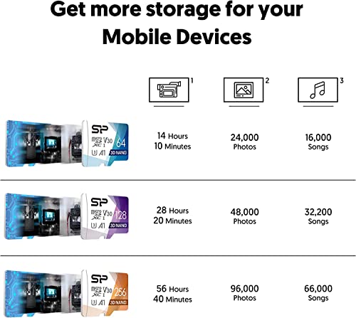 Silicon Power 2-Pack 256GB Micro SD Card U3 Nintendo-Switch Compatible, SDXC microsdxc High Speed MicroSD Memory Card with Adapter