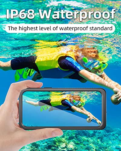 WIFORT iPhone 12 Mini Waterproof Case Built-in Screen Protector Water Resistant Cover Protective Drop Protection Hard, Shockproof Full Body Defender Tough Military Grade - 5.4" Black