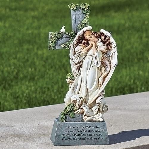 Joseph's Studio by Roman Inc., Irish Memorial Angel, Garden Collection, Religious Statue, Holy Family, Memorial, Angel, Patron Saint, Garden Décor (3x7x14)