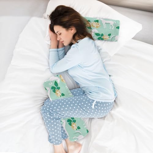 xigua Funny Flower Horse Neck Roll Pillow for Neck Relief with Removable Washable Cover - Memory Foam Round Cylinder Bolster, Ergonomically Designed for Head, Neck, Back, and Legs
