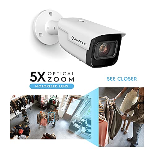 Amcrest 4K Optical Zoom IP Camera, Varifocal 8MP Outdoor POE Camera Bullet, Security Camera, 2.7mm~13.5mm Lens, IP67 Weatherproof, MicroSD Recording, (IP8M-VB2796EW)