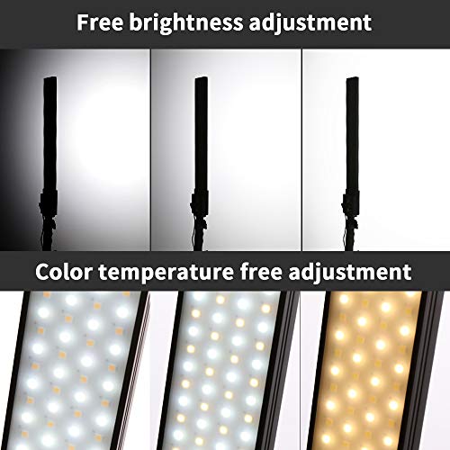 GIJUANRING 2 Packs Dimmable Bi-Color LED Video Light with Tripod Stand Bag Photography Lighting Kit for Camera Video Studio YouTube Product Photography Shooting,376 LED Beads, 3200-5500K,CRI 96+