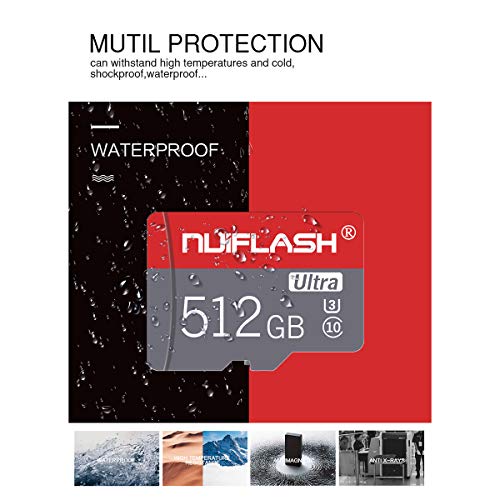 Micro SD Card 512GB Micro Memory SD Cards 512GB Class 10 Memory Card 512GB with A SD Card Adapter High Speed TF Card 512GB for Android Smart-Phones,Tablets,Camera,Drone,Dash Cam