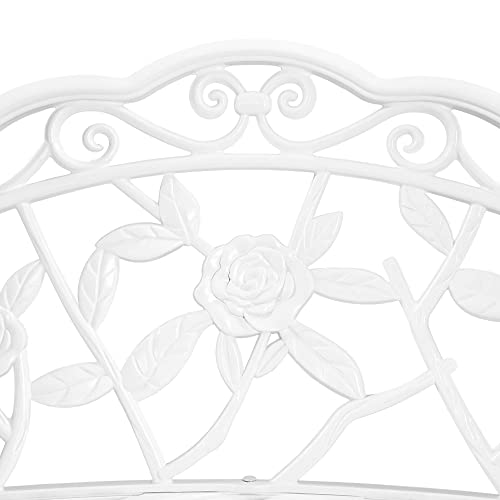 Topeakmart Garden Bench Outdoor Bench for Patio, Cast Aluminium Park Bench for Garden, Backyard, Lawn, Porch, Path