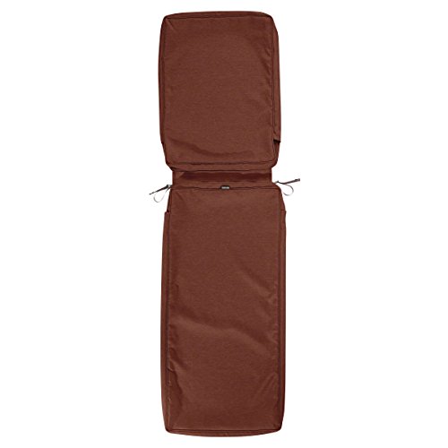 Classic Accessories Montlake FadeSafe Water-Resistant 80 x 26 x 3 Inch Outdoor Chaise Lounge Cushion Slip Cover, Patio Furniture Cushion Cover, Heather Henna Red