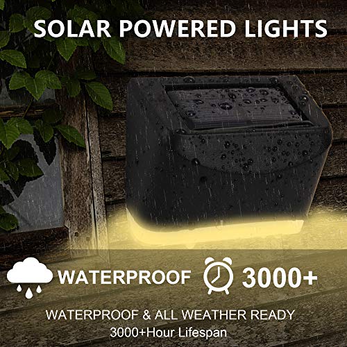 MAGGIFT 12 Pack Solar Deck Lights, Outdoor Solar Powered Fence Step Lights, Deck Lights Waterproof Outside Night Lights Decor for Steps Stairs Walkway Garden Fences Wall, Warm White