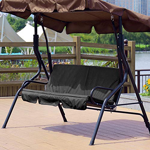 Valentine's Day Carnival Boquite Swing Seat Cushion Cover Set, 150x50x10cm/59.1x19.7x3.9in Outdoor Swing 3‑Seat Chair Waterproof Cushion Replacement for Patio Garden Yard, Waterproof (Black)