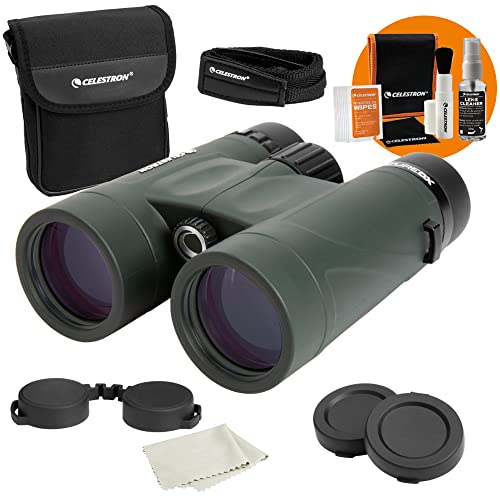 Celestron – Nature DX 8x42 Binoculars with Bonus Lens Cleaning Kit – Outdoor and Birding Binocular – Fully Multi-Coated Optics with Phase Coated Prisms – Rubber Armored – Fog & Waterproof Binoculars