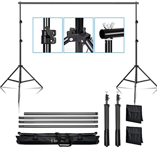 Kshioe Backdrop Stand 2x3m/6.5x9.8ft Photo Video Studio Adjustable Background Support System Stand with Carry Bag