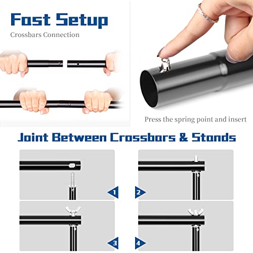 Kshioe Backdrop Stand 2x3m/6.5x9.8ft Photo Video Studio Adjustable Background Support System Stand with Carry Bag