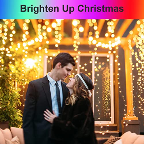 104ft 300 LED Halloween Outdoor String Lights with Remote, Waterproof Warm Yellow Plug in Fairy Light, 8 Modes Timer Twinkle Lighting for Bedroom Indoor Holiday Wedding Party Decoration