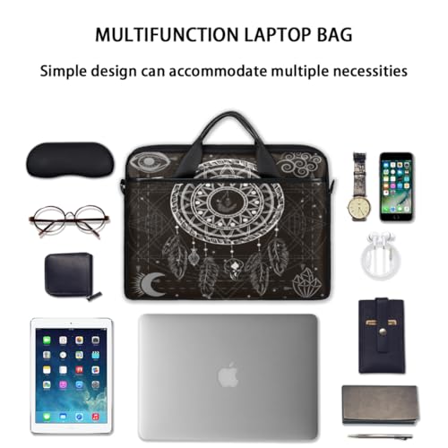 Mandala Dreamcatcher Ethnic Laptop Computer Bag Waterproof Shoulder Messenger Bag 13-15 inch Durable Laptop Tote Bag with Shoulder Strap Handle Lightweight Crossbody Briefcase