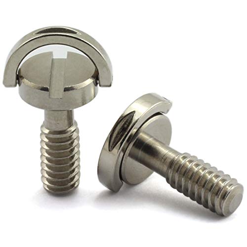 HJ Garden 2pcs 1/4-20 Thread D-Ring Stainless Steel Camera Fixing Screws for Camera Tripod Monopod QR Plate,D Shaft Quick Release Plate Mounting Screw 17mm Length