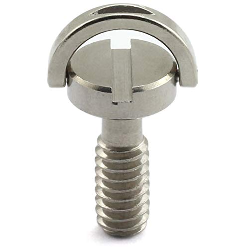 HJ Garden 2pcs 1/4-20 Thread D-Ring Stainless Steel Camera Fixing Screws for Camera Tripod Monopod QR Plate,D Shaft Quick Release Plate Mounting Screw 17mm Length