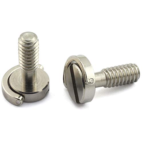 HJ Garden 2pcs 1/4-20 Thread D-Ring Stainless Steel Camera Fixing Screws for Camera Tripod Monopod QR Plate,D Shaft Quick Release Plate Mounting Screw 17mm Length