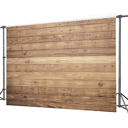 LYWYGG 7x5ft Wooden Backdrop Baby Shower Backdrops Party Decorations Backdrops Props for Studio for Photographers Retro Wood Wall Background Cloth Seamless CP-176