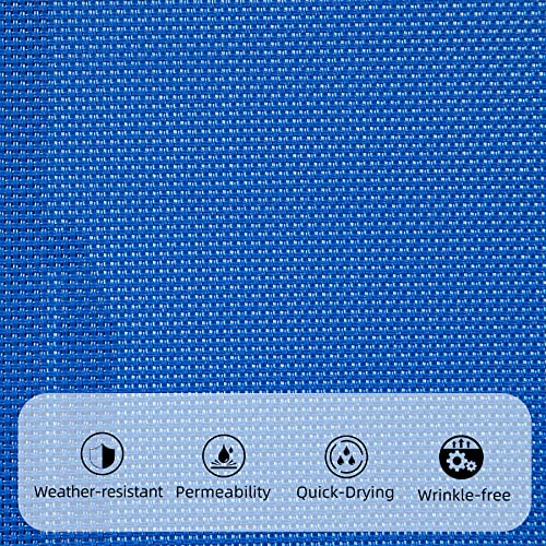 Domi Patio 3 Pieces Aluminum Textilene Chaise Lounge Set with Side Table Outdoor, Adjustable Back and Pillow for Yard Garden Sunbathing for All Seasons Blue(2022 New)