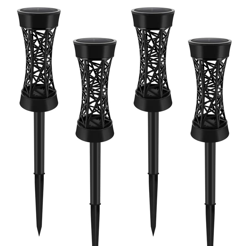 Solar Powered LED Garden Lights,Waterproof Solar Pathway Lights Outdoor, Automatic Led Halloween Christmas Decorative Landscape Lights for Patio,Bright Lawn Walkway Lights Solar Garden Lights-4PACK