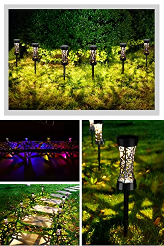 Solar Powered LED Garden Lights,Waterproof Solar Pathway Lights Outdoor, Automatic Led Halloween Christmas Decorative Landscape Lights for Patio,Bright Lawn Walkway Lights Solar Garden Lights-4PACK