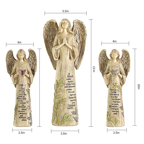 Ivy Home Resin Garden Statue Standing Praying Angel Garden Statuary for Outdoor Decor
