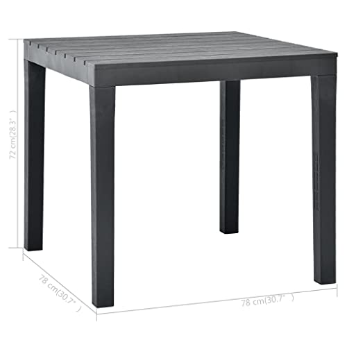 VanTook Outdoor Patio Table Garden Side Table, 30.7" Square Plastic End Table Sofa Table Balcony Coffee Table Cocktail Table for Porch Indoor Outdoor, Weather Resistant, Anthracite