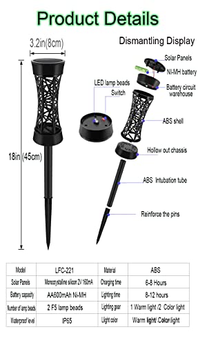 Solar Powered LED Garden Lights,Waterproof Solar Pathway Lights Outdoor, Automatic Led Halloween Christmas Decorative Landscape Lights for Patio,Bright Lawn Walkway Lights Solar Garden Lights-4PACK
