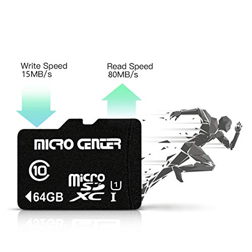 Micro Center 64GB Class 10 MicroSDXC Flash Memory Card with Adapter for Mobile Device Storage Phone, Tablet, Drone & Full HD Video Recording - 80MB/s UHS-I, C10, U1 (5 Pack)