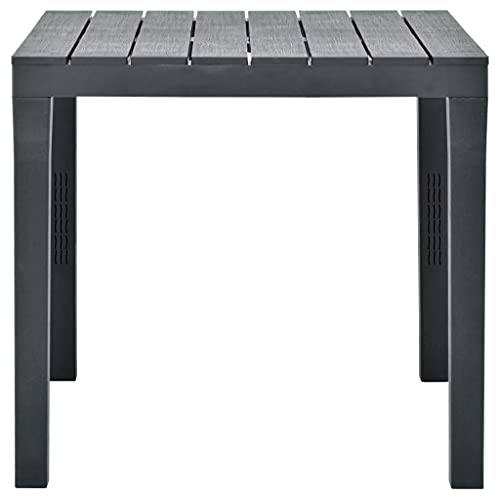 VanTook Outdoor Patio Table Garden Side Table, 30.7" Square Plastic End Table Sofa Table Balcony Coffee Table Cocktail Table for Porch Indoor Outdoor, Weather Resistant, Anthracite
