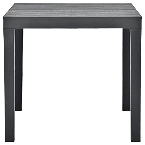 VanTook Outdoor Patio Table Garden Side Table, 30.7" Square Plastic End Table Sofa Table Balcony Coffee Table Cocktail Table for Porch Indoor Outdoor, Weather Resistant, Anthracite