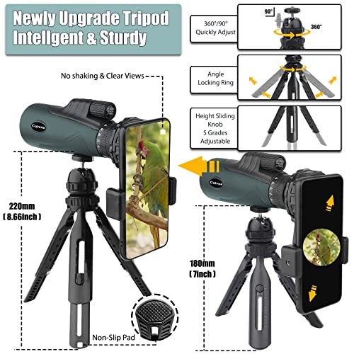 10-30x50 Monoculars for Adults High Powered, Monocular Telescope with Smartphone Adapter, HD Monocular for Bird Watching, Hunting and Camping