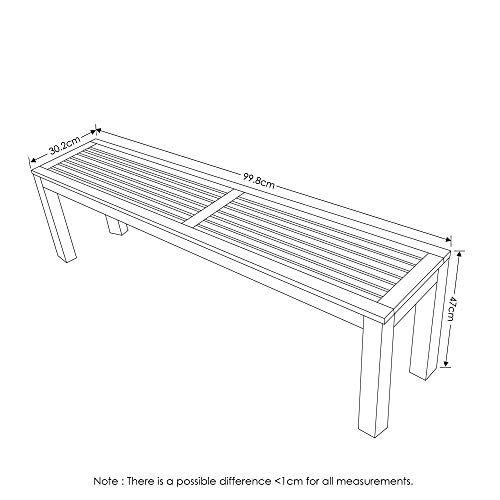 Furinno FG181110-C Tioman Outdoor Backless Bench, Natural